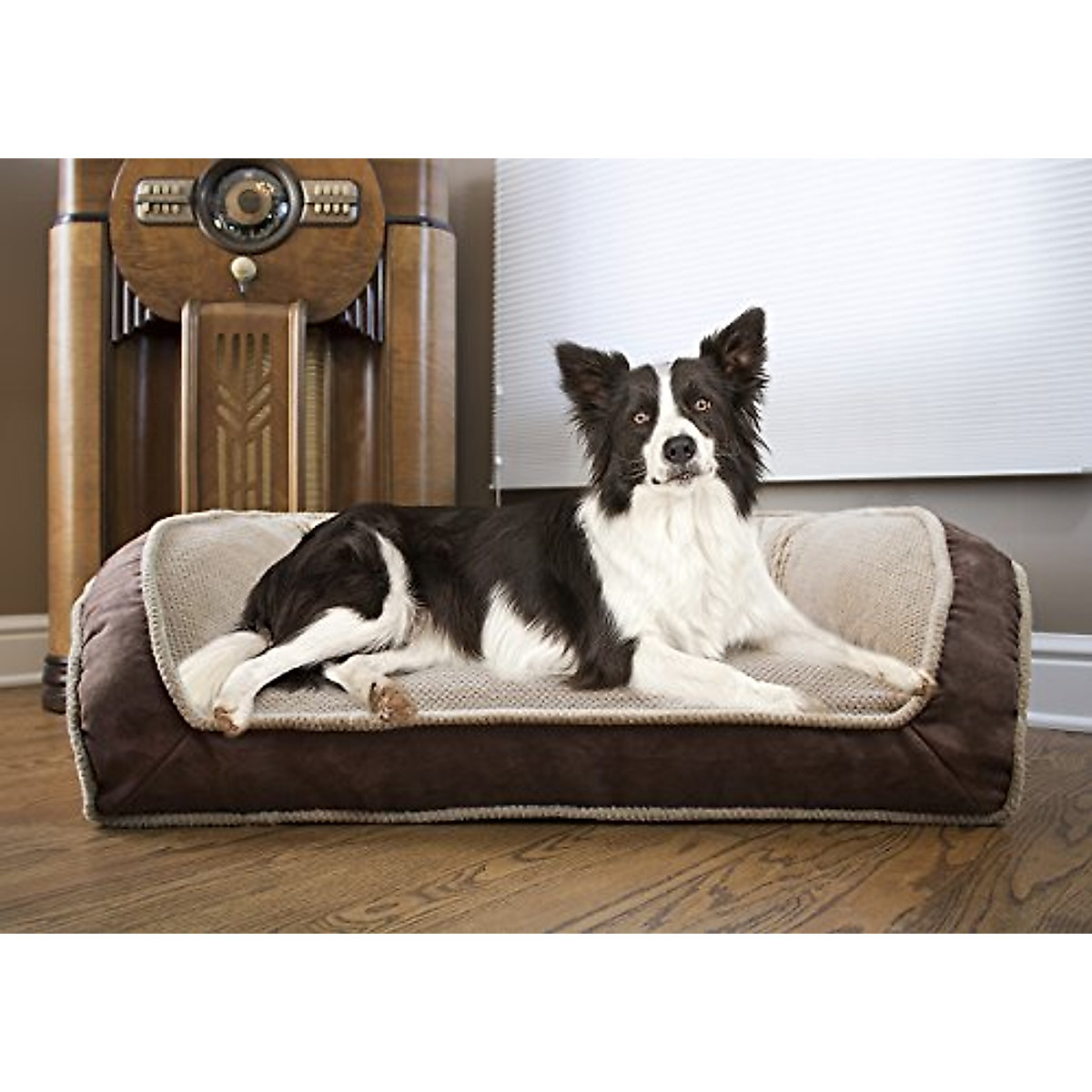 Arlee Deep Seated Lounger Sofa Pet Bed, Small/Medium, Chocolate Brown