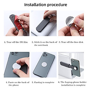 Laptop Phone Holder,Laptop Stand Adjustable Laptop Mount Monitor Expansion Bracket , Foldable Magnetic Cellphone Stand,Slim Portable Scalable Stand