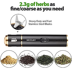 MEIRUBY Grinder Electric Herb Grinder Spice Crusher Mills Portable Grinder USB Rechargeable Black