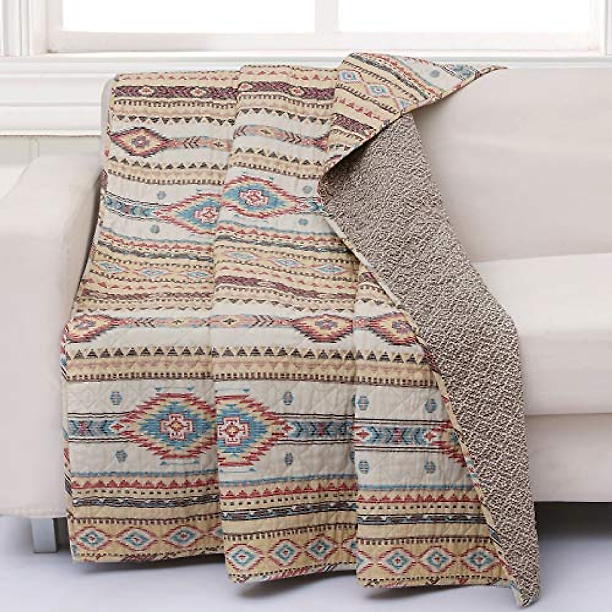 Barefoot Bungalow Phoenix Throw Blanket, 50x60-inch, Tan