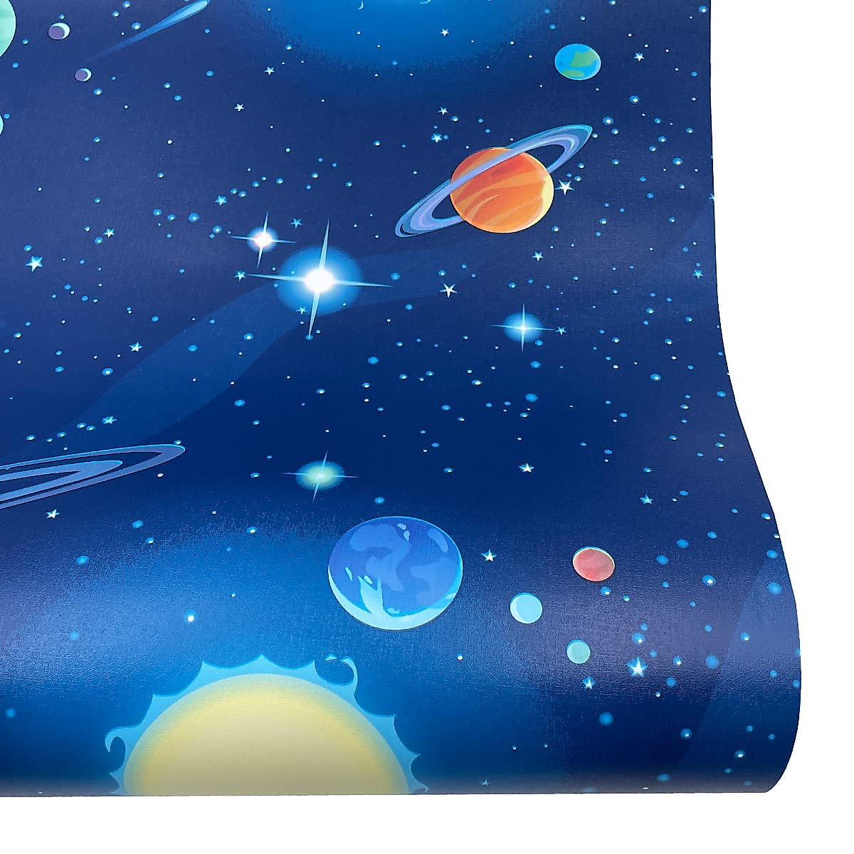 Yifasy Shelf Liner Universe Galaxy Self-Adhesive Drawer Paper Cartoon Wall Decor Kids Room Study Desk 118x17.7 Inch