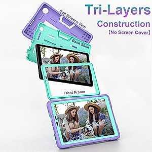 Nitupai Case for TCL Tab 8 LE (Model 9137W) / TCL Tab 8 WiFi (Model 9132X) 2023 Release, Heavy Duty Shockproof Silicone Case with Kickstand for TCL Tab 8 LE Case for Kids, Purple