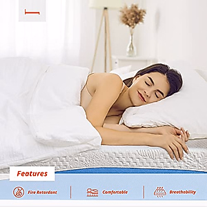 PrimaSleep Twin Mattress, 10 Inch Gel Memory Foam Mattress, Gel Infused for Comfort and Pressure Relief, CertiPUR-US Certified, Bed-in-a-Box, Medium Firm, Blue, Twin Size