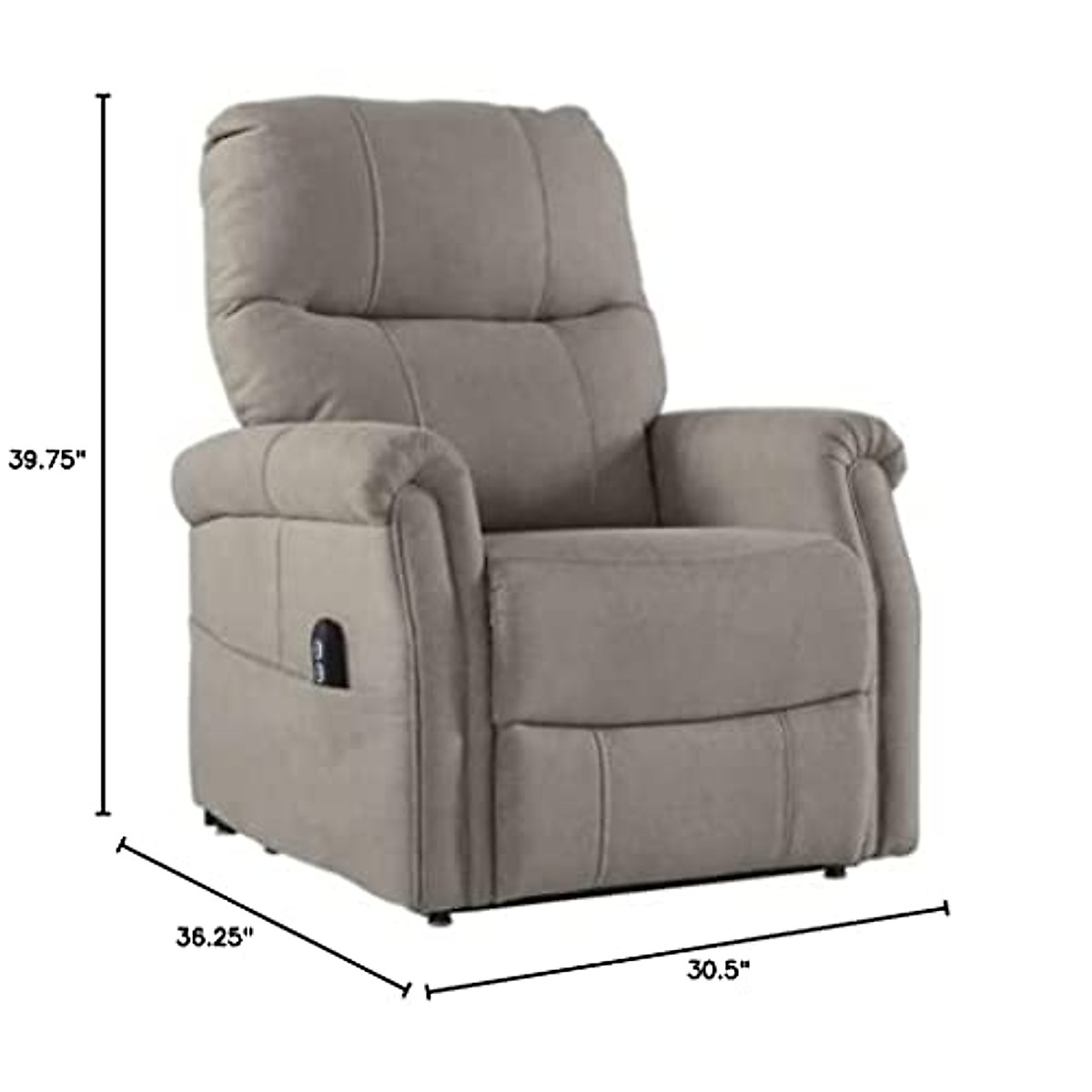 Signature Design by Ashley Markridge Modern Electric Power Lift Recliner for Elderly, Gray