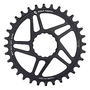 Wolf Tooth Direct Mount Mountain Bike Chainrings for Race Face Cinch for Shimano 12spd Hyperglide+ Chain (34 Tooth, Drop-Stop ST, Boost, MTB)
