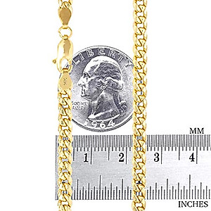 Nuragold 14k Yellow Gold 4.5mm Miami Cuban Link Chain Bracelet, Mens Womens Jewelry 7" 7.5" 8" 8.5" 9"