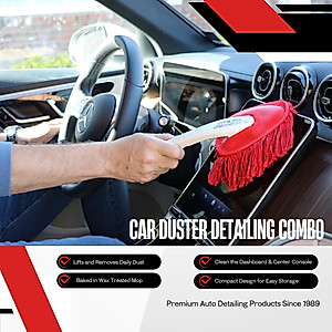 The Original California Car Duster Detailing Kit with Plastic Handle, Model Number: 62445 , Red