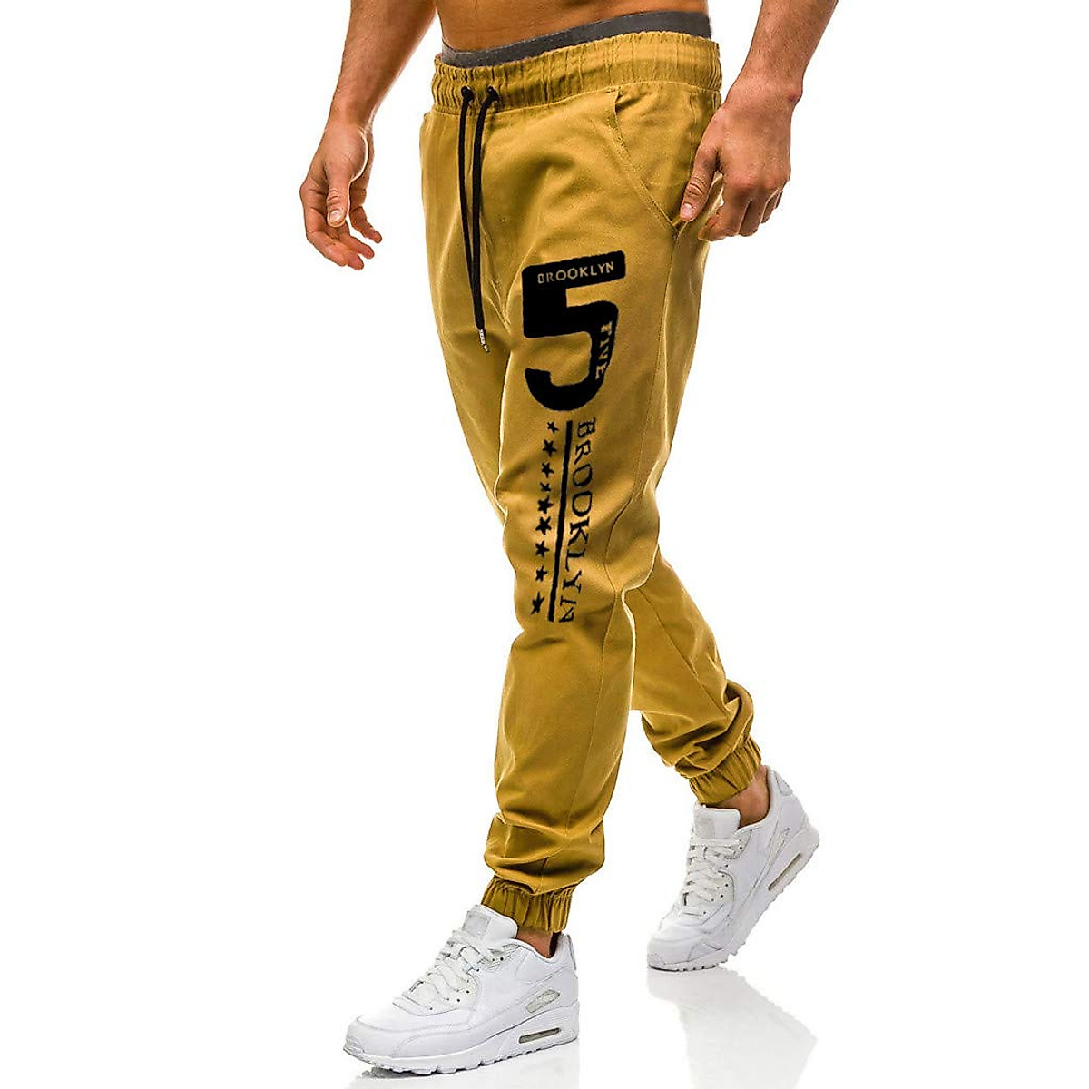 TooTu Jogger Pants Outdoors Joggers Men Letter Print Harem Pants Sweatpants Trousers Sports Wear Drawstring Pocket Pants