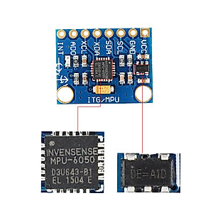Stemedu 5PCS GY-521 6 DOF mpu6050 Accelerometer Sensor Module MPU-6050 3 Axis Gyroscope 3 Axis Acceleration 16 Bit IIC I2C Breakout Board for Arduino