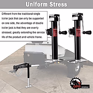 OPENROAD 2000lbs Swivel Trailer Jack (2 Pack),10 Inch Vertical Travel Weld-On Pipe-Mount Trailer Jack with A3 Steel Jack Footplate Sidewind Handle & Pull Pin,for Campers RVs Boats Utility Trailers