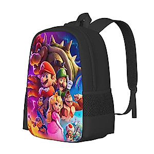 FNASFIA Super Cute Bros Backpack Pencil Case Lunch Bag 3 Piece Set Cartoon Backpack Boys And Girls' Backpack 3D Backpack