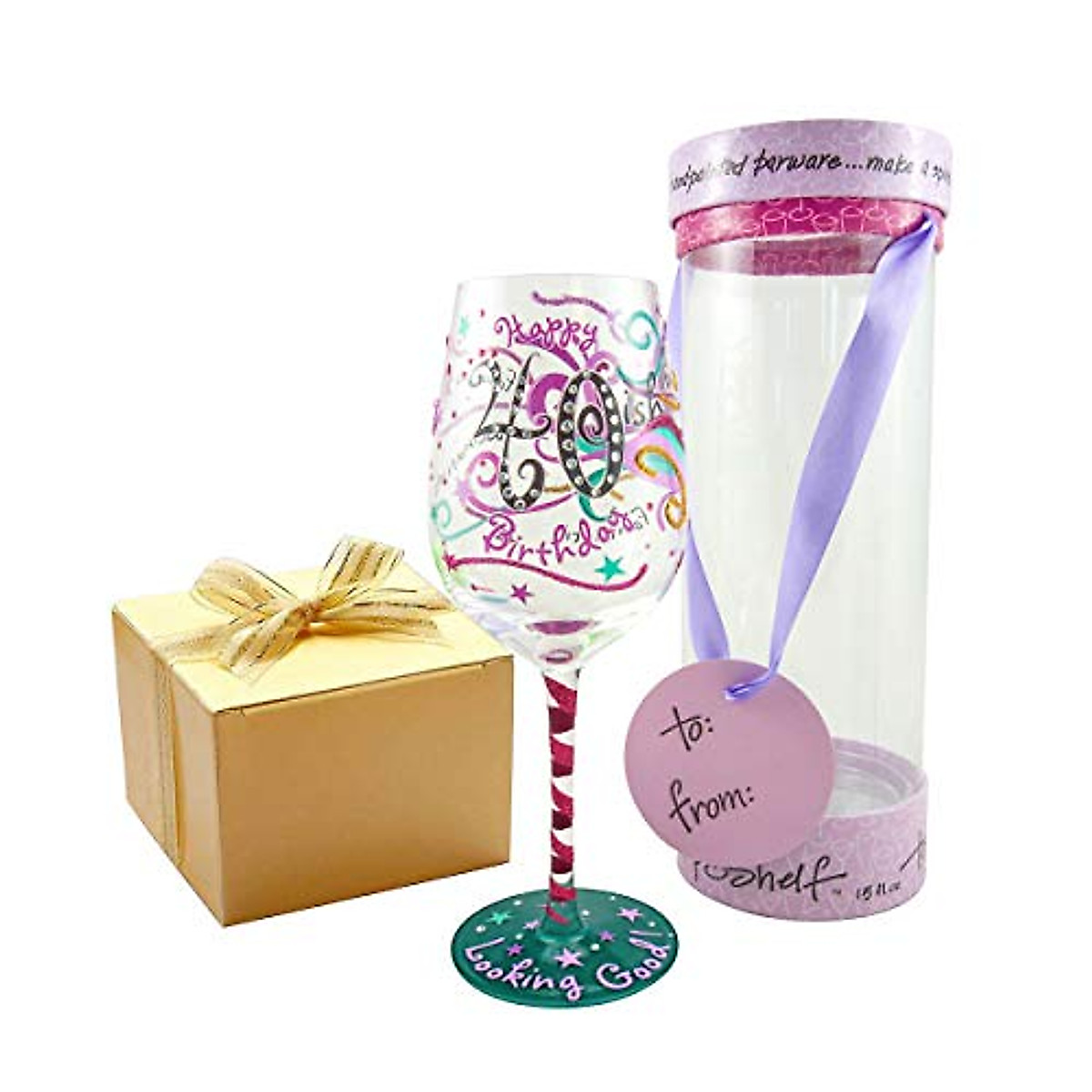 Top Shelf 40-ish Birthday Novelty Wine Glass