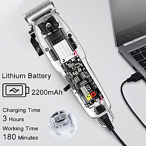 KEMEI Electric Hair Clippers for Men, Cordless Professional Rechargeable Barber Clipper, Zero Gapped Hair Trimmer with LED Display, Barber Trimmer Hair Cutting Kit for Family