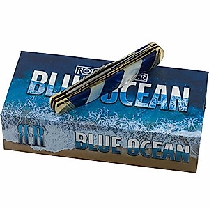 Rough Rider Blue Ocean White Trapper Pocket Knife Rr2021 Open Folding Blades Outdoor Survival Hunting Knife for Camping by Survival Steel