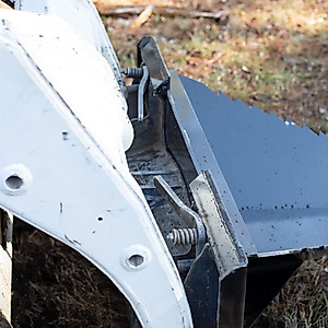 Titan Attachments Economy Series Skid Steer Stump Bucket Tree Scoop, Universal Quick Tach, HD Serrated Leading Edge, Ideal for Ripping Roots & Removing Smaller Tree Stumps, Light Construction