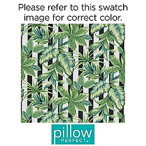 Pillow Perfect Outdoor/Indoor Freemont Palmetto Tufted Seat Cushions (Square Back), 19" x 18.5", Black 2 Count