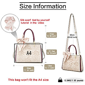 FOXLOVER Leather Satchel Handbags for Women Tote Shoulder Bag vintage Crossbody Bag Purse Top Handle bag with Embroidery