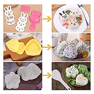 10Pcs Rice Ball Molds, Cartoon Cute Onigiri Mold DIY Sushi Molds, Rice Ball Mould Shaker Sushi Maker Tool, Animal Rice Decorating Mold, Triangle Rice Mold, Sushi Rice Molds for Kids Bento Onigiri Tool