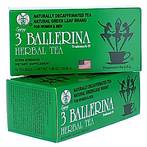 3 Ballerina Tea Drink Extra Strength, 36 Count (Pack of 2)