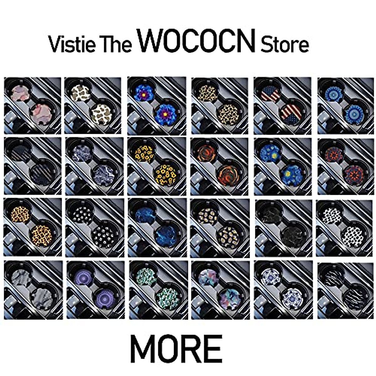 Car Coasters for Drinks Absorbent, Cute Car Coasters for Women & Men Cup Holder Coasters for Your Car with Fingertip Grip, Auto Accessories for Women & Men,Pack of 2 (Rock)