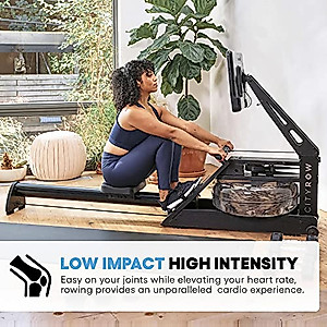 CITYROW Max Rower - Portable Rowing Machine for Home - Gym Quality Exercise Equipment - Low Impact, High Intensity Row Machine for All Fitness Levels - Large HD Touchscreen with Bluetooth Connectivity