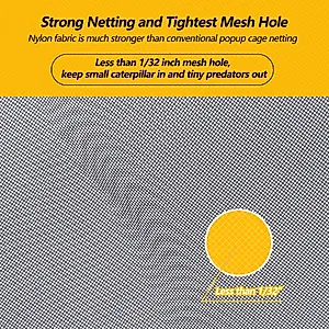 30" Heavy Duty Monarch Butterfly Habitat, Outdoor Collapsible Insect Mesh Cage Terrarium Pop-up with Zipper Protection