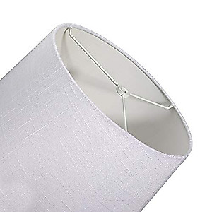 TOOTOO STAR Double 10x12x8" Fabric Natural Linen Cone Drum Hand Craft Medium Lamp Shade Set of 2, Lampshade for Floor Table Lamp, Spider (Bright White)