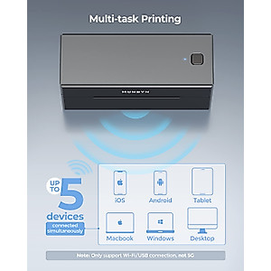 MUNBYN Wi-Fi Thermal Label Printer, 129S Wireless High Speed 4x6 Shipping Label Printer for Small Business & Package, Multi-Task Printing Printer Widely Used for Etsy, Ebay, Shopify, USPS
