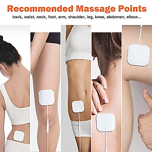 24 Pack 2''x2'' TENS Unit Replacement Pads Reuse More Than 45 Times, Premium Self-Adhesive Electrodes Patches with Non-Irritating Design for Electrotherapy, Compatible with AUVON TENS, TENS 7000 etc