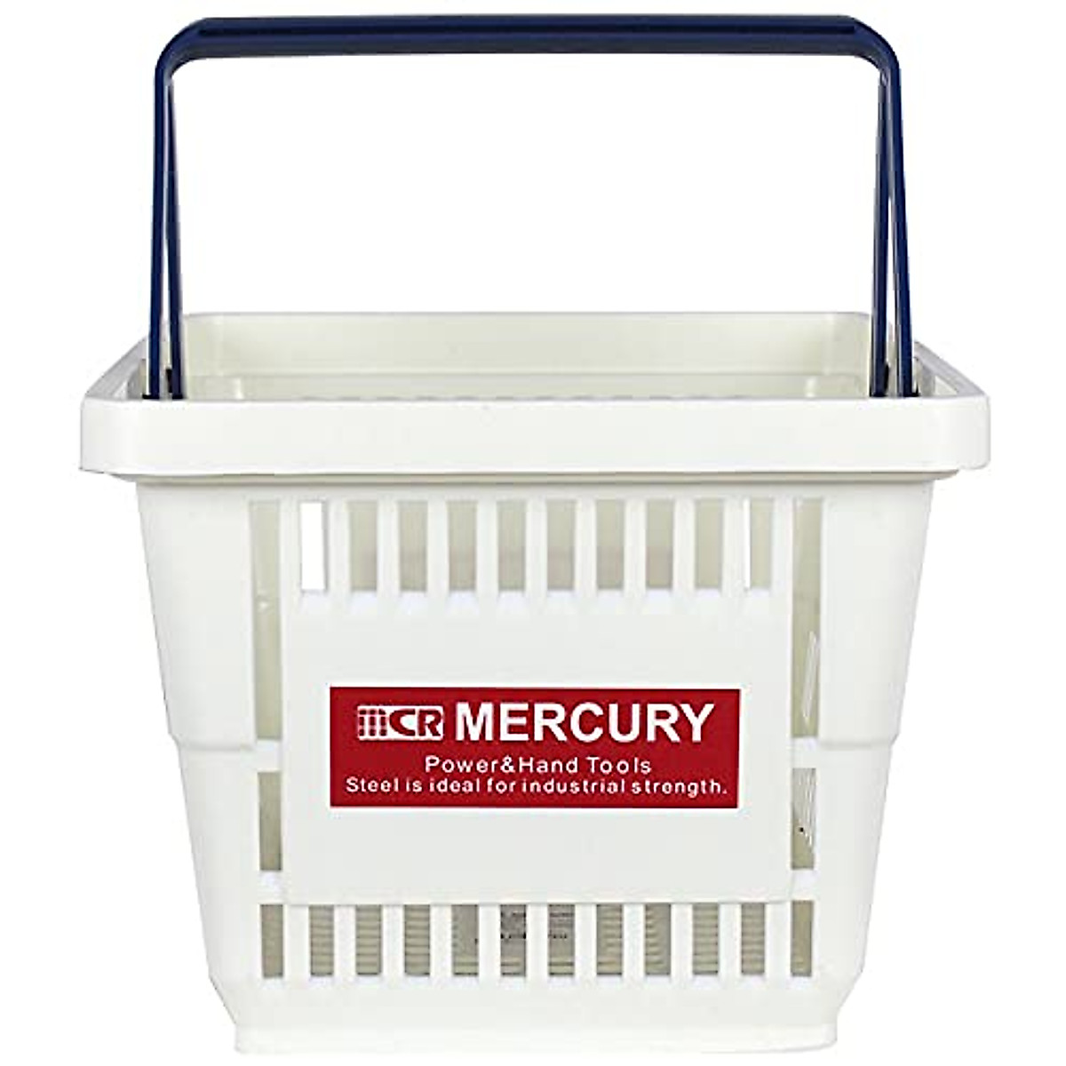 Mercury Shopping Cash Register Basket Storage Box Basket Interior Outdoor Camping Barbecue Market 42 x 29.2 x 22 cm White MEMABAWH