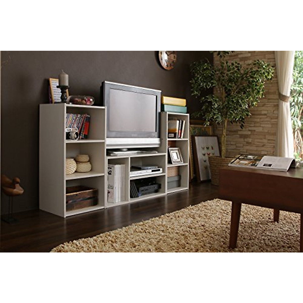 IRIS USA 3-Tier Modular Open Cubby Storage Shelf, Sturdy Storage Bookshelf Cabinet for Living Room Bedroom Guest Room Office Dorm Room Kids Room and Bathroom, White