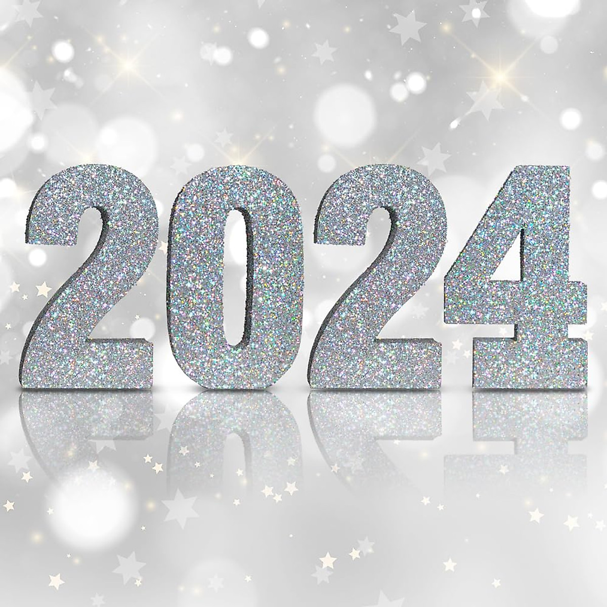 Eploger 10 Inch Silver Glitter Big Number 1 Table Centerpieces Party Decorations,Birthday Chrismas Anniversary Graduation Centerpieces for Decorations,0-9 Numbers for Party Supplies