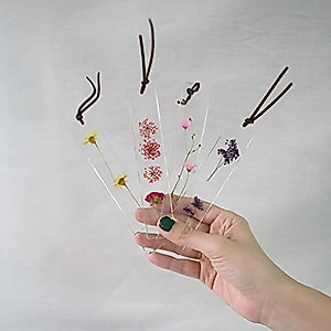 XINSHUN Epoxy Bookmark Dried Flower Resin Bookmark Pressed Flower Bookmark Transparent Acrylic Bookmark for Kids Woman Teacher Students Reading Planner Book Club Rose
