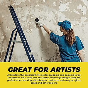 Qualihome Putty Knife Set | 6 Flexible Paint Scrapers for Spackling, Patching, and Painting