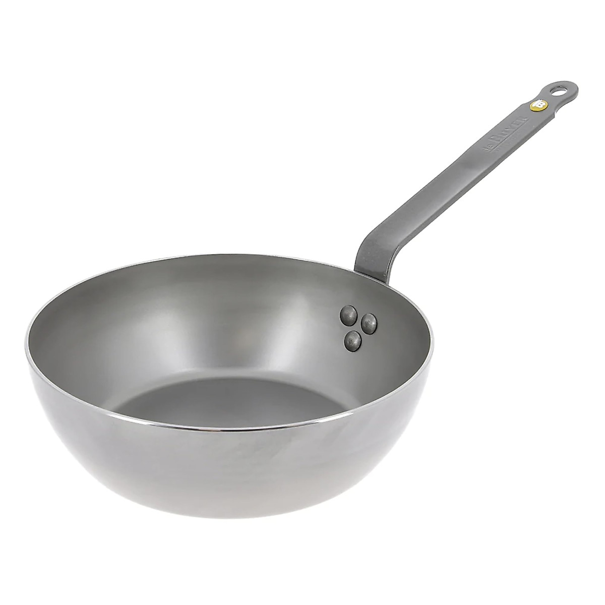de Buyer MINERAL B Carbon Steel Country Fry Pan - 9.5” - Ideal for Sauteing, Simmering, Deep Frying & Stir Frying - Naturally Nonstick - Made in France