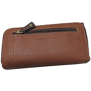 Stone Mountain Cornwell Leather Checkbook Wallet Cognac Brown