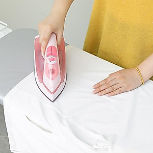 ALIMORDEN Space Saver Ironing Board 43" X 13" with Iron Frame Adjustable Height 28"-35" Easy Storage, Heat Resistant Silicone Tray, Padded Top Grey