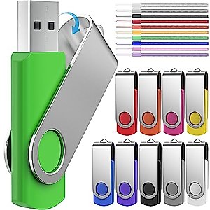 64GB Flash Drive 10 Pack USB Flash Drives Thumb Drive High Capacity USB 2.0 Memory Stick 64 GB Jump Drive Pen Drive Zip Drive High Speed for Data Storage