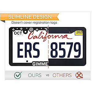 Spiffy Space License Plate Frame Holder Bracket Gimme Space with Planets and Stars for All US/CAN Vehicles | Made in The USA | Cute Star Themed Frames | Cool Raised Galaxy | Slim and Lightweight