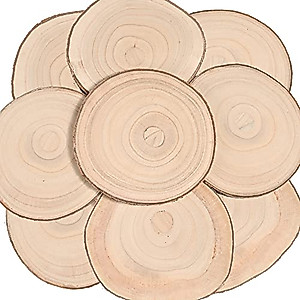 WILLOWDALE 5Pcs Large Wood Slices for Centerpieces, 11-13 Inches Unfinished Wood Circles for Crafts Rustic Wood Round Wooden Ornaments, Wood Decor for Table Centerpieces for Wedding Party