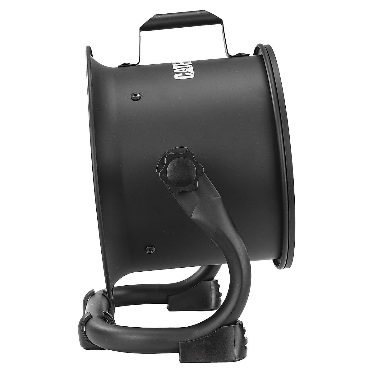 CATERPILLAR CAT HVD-9AC - 9" High-velocity Drum Air Circulator Fan with 360-degree Pivoting Head and Dual Ball Bearing 4-speed Motor, Black