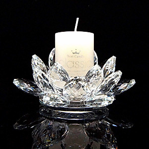 DIDI GOAL Crystal Lotus Candle Holders Votive 4.75 Inches Activity Tealight Holders Pillar Holders for Home Decoration Party Wedding Decoration (1)