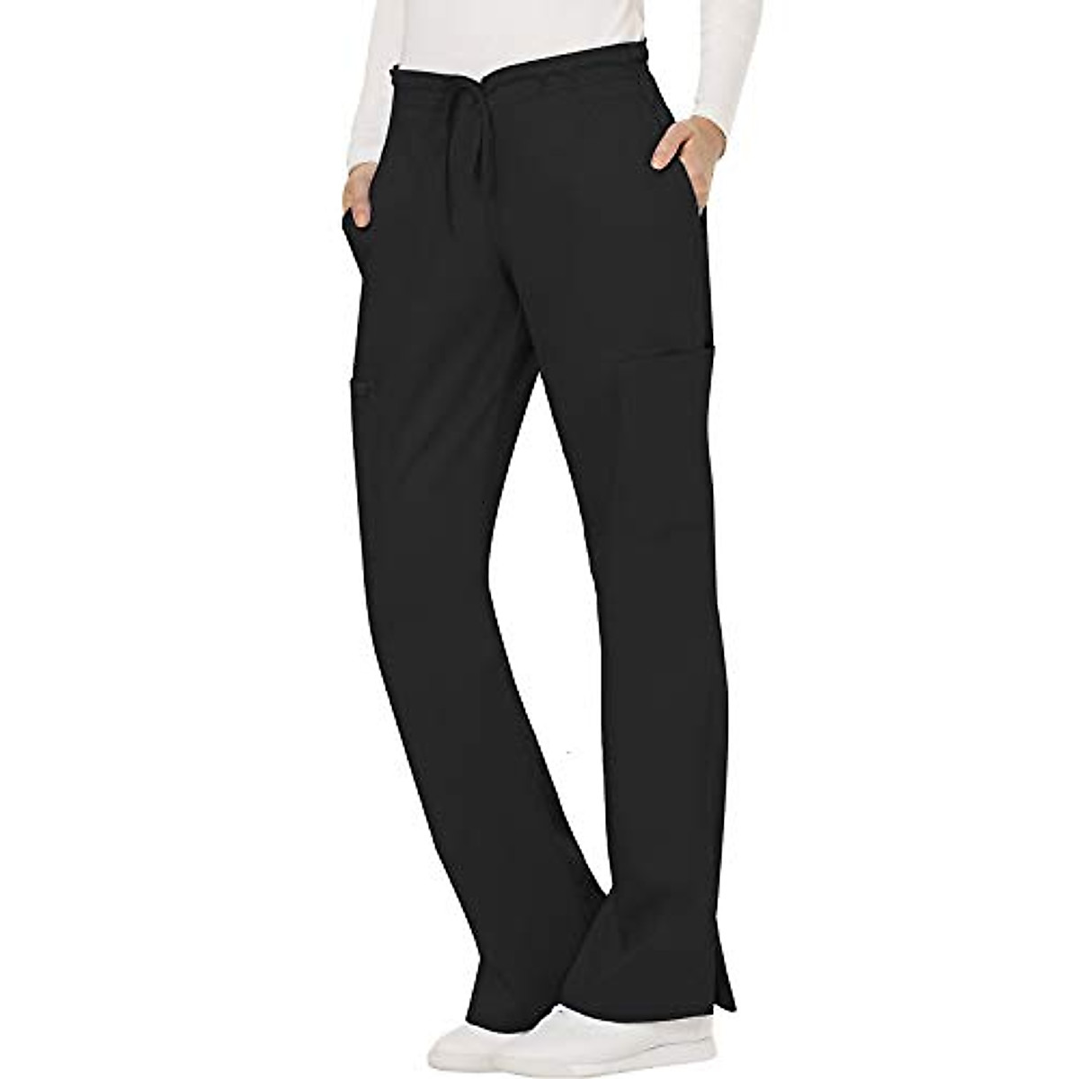 Scrubs for Women Workwear Revolution, Drawstring Scrub Pants, Soft Stretch WW120, M, Black