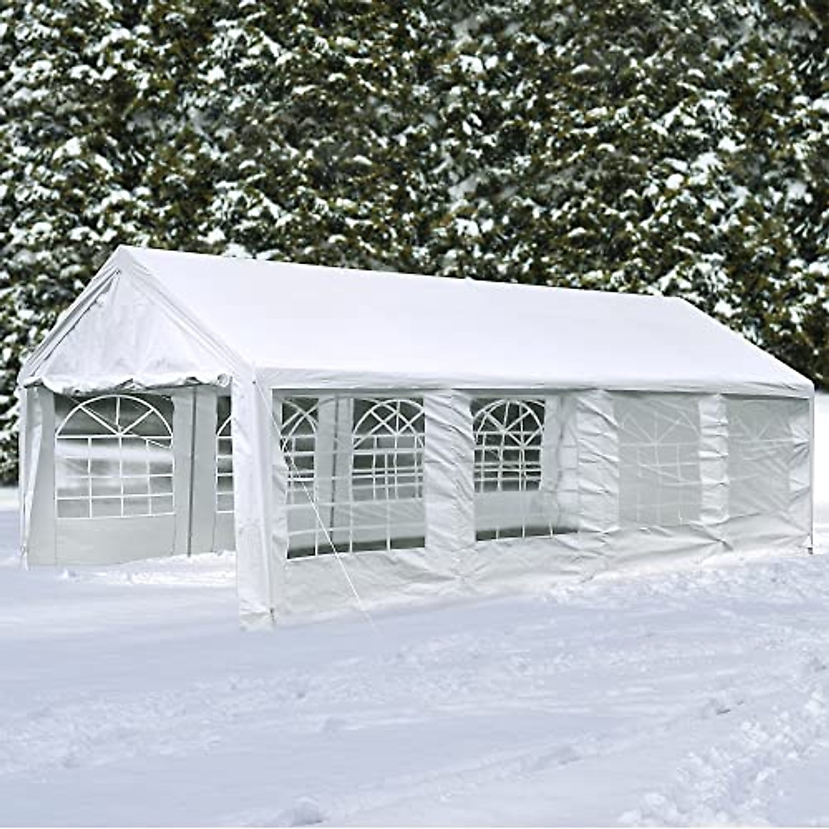 YITAHOME 13x26FT Party Tent Heavy Duty Wedding Tent Event Shelters Outdoor Canopy Upgraded Galvanized Steel Carport with Removable Sidewall Windows for Commercial and Parties (White)