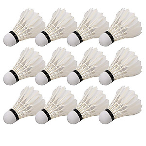 Tbest 12PCS Badminton Balls, Duck Feather Badminton Shuttlecocks Outdoor Indoor Sports Practice Training Balls Shuttlecocks Duck Feather Shuttlecocks For Badminton Badminton Ball