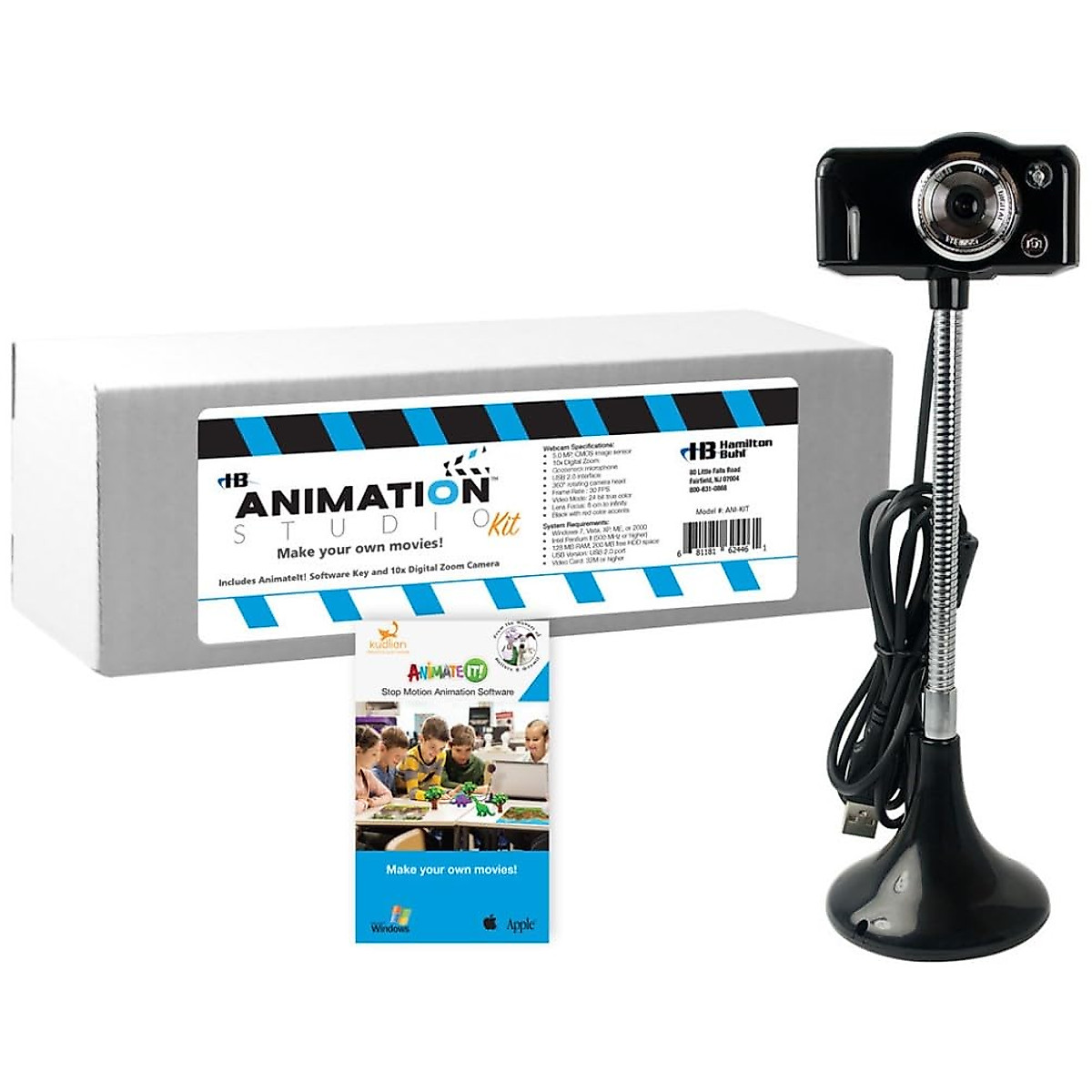 HamiltonBuhl STEAM-CP2 STEAM/STEM Content Producer's Kit #2, Includes: (1) Animation Studio Kit (ANI-KIT) and (1) 3Doodler EDU 6-Pen Classroom Learning Pack