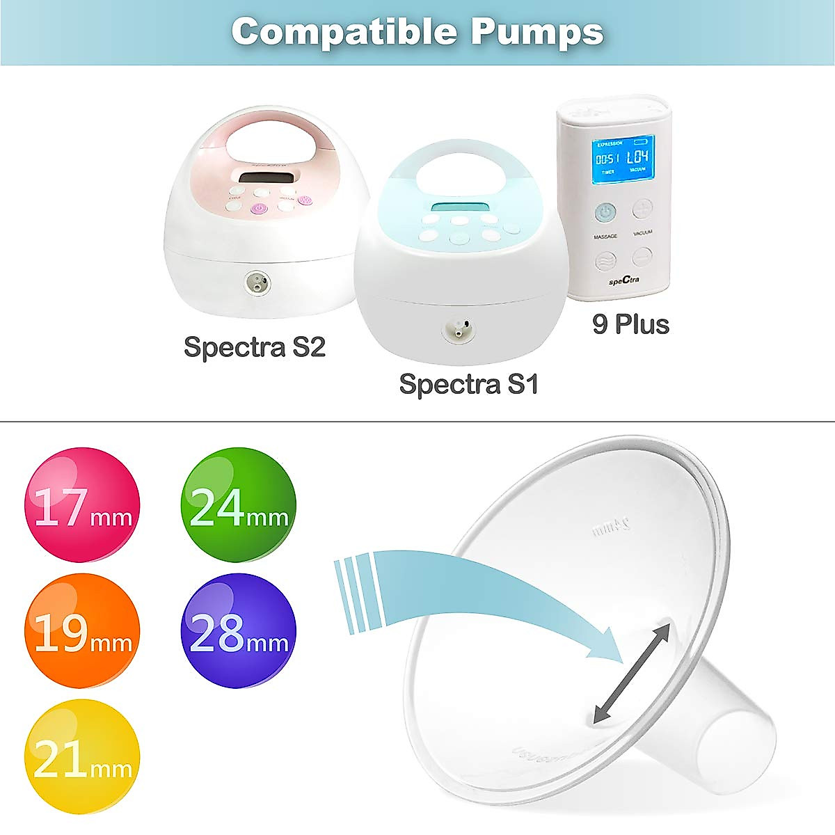 Nenesupply Pump Parts Compatible with Spectra17mm Spectra S1 Spectra S2 Pumps Replace Spectra Pump Parts Replace Spectra S2 Accessories and Duckbill Valve Spectra Flange Backflow Protector