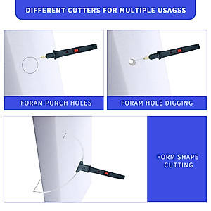 QXCSF Foam Cutter, 18W Styrofoam Cutter, Electric Foam Cutting Tool with LED Display, 3 in 1 Foam Carving Knife Kit for Foam Cutting, Hole Digging, Detail Handing