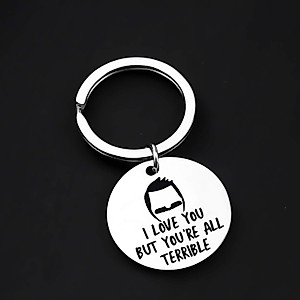 ENSIANTH Bob's Inspired Keychain I Love You But You're All Terrible Burgers Gift Bob Belcher Fans Gift(You're all Terrible)