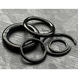 Lobal Domination 1 Piece Hinged Segment Ring/Septum Clicker 316L Surgical Steel - Choose your Gauge/Diameter (10g - Diameter 1/2")